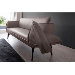 K+w Komfort & Wohnen Essbank K+W KOMFORT & WOHNEN "Drive Polsterbank", braun (sattel 77), B:218cm H:91cm T:66cm, Cloud: Nappaleder pigmentiert, Glattleder, 0, 9/1, 1mm, elegantes Leder mit Wolkung und weichen Griff; 775: Flachgewebe, 100% Polyester, Sitzb&auml;nke, Essbank, mit Seitenteilverstellung, wahlweise in 218 oder 238 cm Breite
