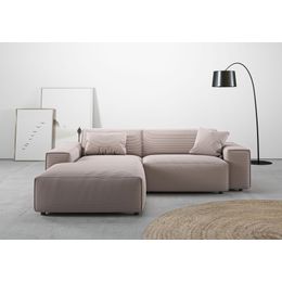 Ecksofa Home Affaire "Glimminge L-Form auch in Breitcord, Feincord + Easy care-Bezug", rosa, B:234cm H:71cm T:191cm, 12% Polyacryl, 88% Polyester, Sofas, Ecksofa, Breite 234, Zierkissen