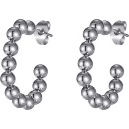 Paar Creolen Firetti "Schmuck Geschenk Edelstahl Ohrschmuck Ohrringe Bubble", silber (edelstahlfarben), Ohrringe, Damen, Edelstahl