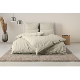 Bettw&auml;sche OTTO HOME "Luisa", beige, B/L: 135cm x 200cm, 1 Stk., 1 Stk., Perkal, B/L: 80cm x 40cm, 2, Perkal, Obermaterial: 100% Baumwolle, Bettw&auml;sche, Bettw&auml;sche, ab Gr. 135x200, auch in PREMIUM Qualit&auml;ten erh&auml;ltlich, Streifen
