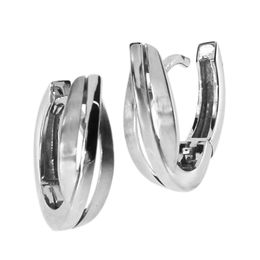 Klappcreolen OSTSEE-SCHMUCK "- Liva - Silber 925/000 -" Gr. 13, silber (silber 925, silberfarben, wei&szlig;), Ohrringe, Damen, 13, Klappcreolen