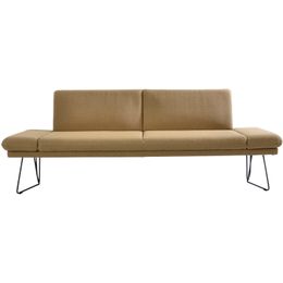 K+w Komfort & Wohnen Essbank K+W KOMFORT & WOHNEN "Pego Polsterbank", beige (sand 35), B:226cm H:88cm T:66cm, Sitzb&auml;nke, Essbank, Seitenteilverstellung, wahlweise in 206 oder 226cm