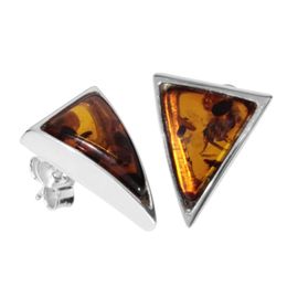 Paar Ohrstecker OSTSEE-SCHMUCK "- Classic 17 x 14 mm - Silber 925/000 - Bernstein" Gr. 17, silber (silber 925, silberfarben, wei&szlig;), Ohrringe, Damen, 17