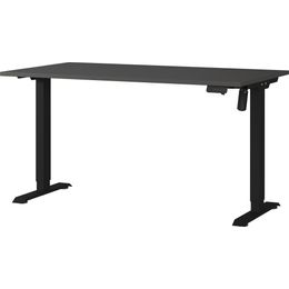 Schreibtisch Germania "Boras", grau (graphit, schwarz, schwarz, graphit), B:140cm H:120cm T:80cm, Tische, Schreibtisch, Breite 120/140/160/180 cm, Metallgestell, elektrisch h&ouml;henverstellbar