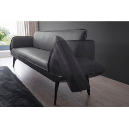K+w Komfort & Wohnen Essbank K+W KOMFORT & WOHNEN "Drive Polsterbank", grau (asphalt 88), B:238cm H:91cm T:66cm, Cloud: Nappaleder pigmentiert, Glattleder, 0, 9/1, 1mm, elegantes Leder mit Wolkung und weichen Griff; 775: Flachgewebe, 100% Polyester, Sitzb&auml;nke, Essbank, mit Seitenteilverstellung, wahlweise in 218 oder 238 cm Breite
