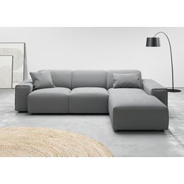 Ecksofa Home Affaire "Glimminge L-Form auch in Breitcord, Feincord + Easy care-Bezug", grau, B:264cm H:71cm T:191cm, 100% Polyester, Sofas, Ecksofa, Breite 264, Zierkissen