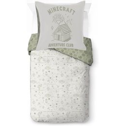 Kinderbettw&auml;sche Minecraft "Minecraft Heritage", gr&uuml;n, B/L: 135cm x 200cm, 1 Stk., 1 Stk., Linon, B/L: 80cm x 80cm, 2, Linon, Obermaterial: 100% Baumwolle, Bettw&auml;sche, 100% Baumwolle