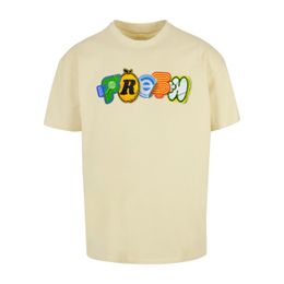 T-Shirt "Upscale by Mister Tee Herren Vitamin UPSC Heavy Oversize Tee", Jungen, Gr. M, softgelb, 100% Baumwolle, UPSCALE BY MISTER TEE, bedruckt, oversize, Rundhals, Shirts T-Shirt