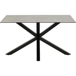 Esstisch ACTONA GROUP "Heaven mit Keramikplatte & stabilem Stahlgestell, mehrere Varianten", schwarz, grau, B:135cm H:75,5cm T:80cm, Tische, Esstisch