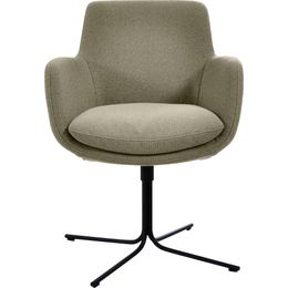 K+w Komfort & Wohnen Esszimmerstuhl K+W KOMFORT & WOHNEN "Pego Drehstuhl", gr&uuml;n (salbei 25), B:59cm H:84cm T:65cm, St&uuml;hle, Esszimmerstuhl, filigranem 4-Fu&szlig;-Gestell in schwarz