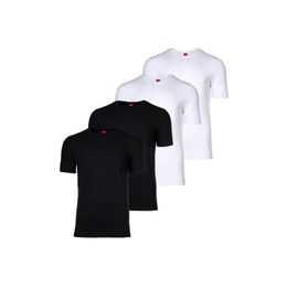 T-Shirt s.Oliver "T-Shirt 4er Pack", Jungen, Gr. M, wei&szlig; (wei&szlig;, schwarz), Obermaterial: 95% Baumwolle CO. 5% Elasthan EL., Shirts T-Shirt