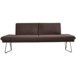K+w Komfort & Wohnen Essbank K+W KOMFORT & WOHNEN "Pego Polsterbank", braun (dunkelbraun 78), B:206cm H:88cm T:66cm, Sitzb&auml;nke, Essbank, Seitenteilverstellung, wahlweise in 206 oder 226cm