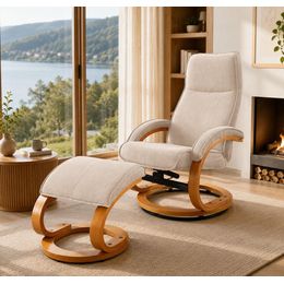 Relaxsessel Home Affaire "mit Hocker PARIS - OTTO. Verl&auml;ssliche Qualit&auml;t.", beige (creme), B:67cm H:107cm T:78cm, NaturLeder (echtes Rindsleder) in Sitz und R&uuml;cken. Korpus in passendem Softlux-Kunstleder bezogen;Kunstleder/PU;Primabelle-Microfaser (100% Polyester);Webstoff (100% Polyester), Sessel, Relaxsessel, Relaxfunktion, Dreh- und Kippfunktion, Unser Dauertiefpreis