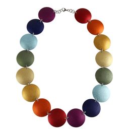 Collierkettchen DeMarie "Aluminium mehrfarbig eloxiert", bunt (mehrfarbig), Halsketten, Damen, 51cm, Metall, L: 51, gl&auml;nzend, matt