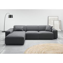 Ecksofa Home Affaire "Glimminge auch in Breitcord, Feincord, Boucl&eacute; + Easy care-Bezug", grau (anthrazit), B:294cm H:71cm T:191cm, 100% Polyester, Sofas, Ecksofa, L-Form, Breite 294, Zierkissen