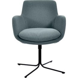 K+w Komfort & Wohnen Esszimmerstuhl K+W KOMFORT & WOHNEN "Pego Drehstuhl", gr&uuml;n (petrol 51), B:59cm H:84cm T:65cm, St&uuml;hle, Esszimmerstuhl, filigranem 4-Fu&szlig;-Gestell in schwarz