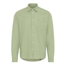 Leinenhemd Blend "Leinenhemd BHBay Linen", Herren, Gr. S, N-Gr, gr&uuml;n (oil gr&uuml;n), Obermaterial: 55% Leinen LI. 45% Baumwolle CO., Hemden