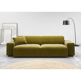 Big-Sofa Home Affaire "Glimminge auch in Breitcord, Feincord + Easy care-Bezug", gr&uuml;n (pistazie), B:254cm H:71cm T:101cm, 100% Polyester, Sofas, Big-Sofa, besondere Kedern&auml;hte Zierkissen