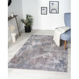 Outdoorteppich "Avery", blau (grau, blau, braun), B:120cm H:10mm L:180cm, Polyester, MyFlair M&Ouml;BEL & ACCESSOIRES, Teppiche, Outdoorteppich, Kurzflor, modernes Design, waschbar, In- und Outdoor geeignet