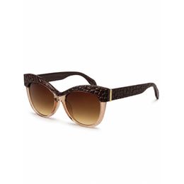 Sonnenbrille "Kroko", Damen, braun, Collezione Alessandro, unifarben, Sonnenbrillen Sonnenbrille, mit Krokobesatz