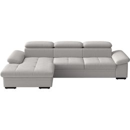 Sit & More Ecksofa SIT & MORE "Viola, L-Form, B: 260 cm", grau (hellgrau), B:260cm H:73cm T:174cm, 95% Polyester, 5% Polyamid, Sofas, Ecksofa, optional Bettfunktion,inkl Armteil- & Kopfteilverstellung
