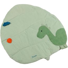 Krabbeldecke Sterntaler "Dino Rexi", gr&uuml;n (pudergr&uuml;n), B:100cm L:100cm, Flausch, Jersey, Polyester, Wohndecken