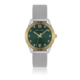 Quarzuhr MARC LAUDER "ME9-B018S", gr&uuml;n (silber), Armbanduhren, Damen, Quarzuhr