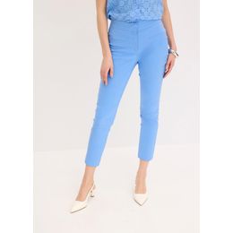 7/8-Hose bonprix, Damen, Gr. 40, N-Gr, mittelblau, Obermaterial: 73% Viskose, 23% Polyamid, 4% Elasthan, slim fit, Hosen 7/8-Hose, aus Viskose, Polyamid und Elasthan, Slim fit, femininer Stil