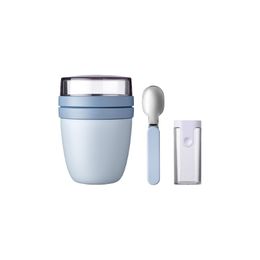 Lunchbox Mepal "Lunchpot + Faltbarer L&ouml;ffel Ellipse 500 + 200 ml", blau (nordic blau new), Kunststoff, Lebensmittelaufbewahrungsbeh&auml;lter, Lunchbox