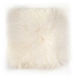 Dekokissen Pad "Glory", wei&szlig;, unifarben, B:40cm L:40cm, Lammfell, Polyester, Dekokissen_Sitzkissen_Kissenh&uuml;llen, Echtfell