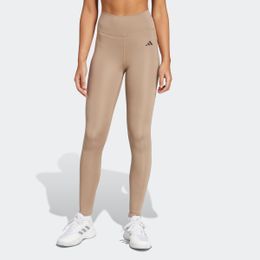 Trainingstights adidas Performance "OPTIM&Eacute; ESSENTIALS STASH POCKET LEGGINGS, KOMPLETTE L&Auml;NGE", Damen, Gr. S, N-Gr, chalky braun, normal, gr., Obermaterial: 85% Polyester, 15% Elasthan, Hosen, f&uuml;r Fitness, mit Climacool Technologie, ohne Verschluss