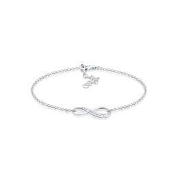 Armband Elli "Infinity/Unendlichkeit mit Zirkonia 925 Silber" Gr. 16, wei&szlig;, Armb&auml;nder, Damen, 16cm,mit Steinen, Silber 925 (Sterlingsilber), Armband