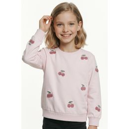 Sweatshirt name it "NMFFAIRY LS LIGHT SWEAT UNB", M&auml;dchen, Gr. 104, rosa (cradle pink), Sweatware, Obermaterial: 95% Baumwolle, 5% Elasthan, bestickt, normal normal, Rundhals, Rippb&uuml;ndchen, Sweatshirts Sweatshirt