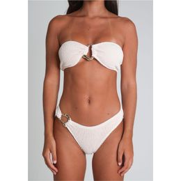 Bikini-Hose MODA MINX "SCRUNCH", Damen, Gr. L, EURO-Gr&ouml;&szlig;en, wei&szlig;, 97% Polyamid, 3% Elasthan, unifarben, Badehosen Bikini-Hose, mit tollem Schmuckelement