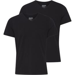 T-Shirt Blend, Jungen, Gr. L, schwarz, Single Jersey, Obermaterial: 95% Baumwolle, 5% Elasthan, unifarben, Basic, schmal normal, V-Ausschnitt, Shirts T-Shirt, klassischer Basic-Look, aus Baumwollmischung, schmale Passform