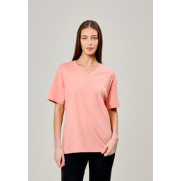 V-Shirt Bench. "HAIZEL", Damen, Gr. 36, rot (coral), Jersey, Obermaterial: 100% Baumwolle, bedruckt, V-Ausschnitt, Shirts, gerader Schnitt, Kurzarm, mit V-Ausschnitt, bedruckte Optik