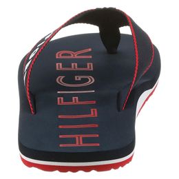 Zehentrenner Tommy Hilfiger "SPORTY HILFIGER BEACH SANDAL", Herren, Gr. 41, dunkelblau, Textil, Schuhe Zehentrenner, Sommerschuh, Strandschuh mit Kontrastbes&auml;tzen