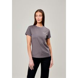T-Shirt Bench. "REION", Damen, Gr. 36, schwarz (charcoal), Jersey, Obermaterial: 100% Baumwolle, bedruckt, Rundhals, Shirts T-Shirt, aus Baumwolle, gerade Passform, mit Kurzarm, bedruckte Optik