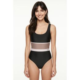 JOOP! Badeanzug JOOP "Colourblock", Damen, Gr. 36, N-Gr, schwarz, Microfaser, Obermaterial: 82% Polyamid, 18% Elasthan, unifarben, Badeanz&uuml;ge Badeanzug, Colourblocking-Design, tiefer R&uuml;ckenausschnitt