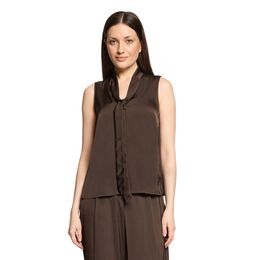 Schluppenbluse Vera Mont "Damen mit Seitenschlitzen", Damen, Gr. 34, rostbraun, Satin, Obermaterial: 100% Polyester, ausgestellt normal, Blusen Schluppenbluse