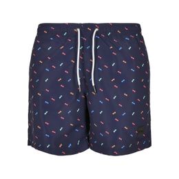 Badeshorts Urban Classics "Urban Classics Herren Pattern Swim Shorts", Herren, Gr. M, US-Gr&ouml;&szlig;en, bunt (sunglasses aop), 100% Polyester, Badehosen Badeshorts