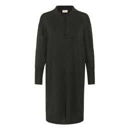 Midikleid Kaffe "Kleid KAlizza", Damen, Gr. L, N-Gr, grau (dunkelgrau melange), Obermaterial: 80% Viskose CV. 20% Nylon NY., Kleider Midikleid