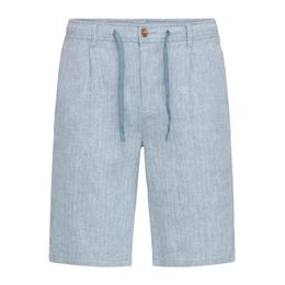 Bermudas Blend "BHMARCO REG WOVENSHORTS", Herren, Gr. L, N-Gr, blau (lichen blau), Web;Leinenmischung, Obermaterial: 55% Leinen, 45% Baumwolle, Fischgratmuster, gepflegt, Basic kniefrei, Hosen Bermudas, aus Leinen und Baumwolle, Basic Passform, kniefrei