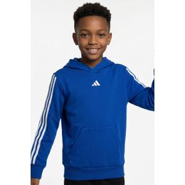 Kapuzensweatshirt adidas Sportswear "ESSENTIALS KIDS HOODIE", M&auml;dchen, Gr. 128, royal blau, wei&szlig;, Obermaterial: 71% Baumwolle, 29% Polyester, normal, Rundhals, angesetztes B&uuml;ndchen, Sweatshirts
