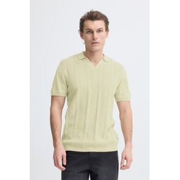 Polokragenpullover Blend "BHBARON SPLIT POLO PPNOOS", Herren, Gr. L, alfalfa, Strick, Obermaterial: 100% Baumwolle, unifarben, regular fit normal, V-Ausschnitt, Pullover, aus Baumwolle, Regular Fit, unifarben, Kurzarm, mit V-Ausschnitt