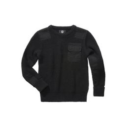 Longsweatshirt Brandit "Brandit Unisex Kids BW Pullover", M&auml;dchen, Gr. 122/128, schwarz, 100% Polyacryl, unifarben, Rundhals, Sweatshirts