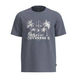 T-Shirt Converse, Jungen, Gr. M, blau, Jersey, Obermaterial: 100% Baumwolle, normal, Shirts T-Shirt, f&uuml;r Erwachsene, Kurzarm, f&uuml;r Alltag und Freizeit