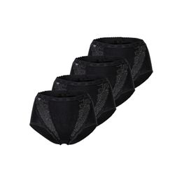 Slip Sloggi "Slip Chic Maxi 4P 4er Pack", Damen, Gr. 42, schwarz, Obermaterial: 85% Baumwolle CO. 10% Polyamid PA. 5% Elasthan EL., Unterhosen Slip