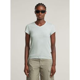 G-Star Raw T-Shirt G-STAR "Overdyed Eyben Slim V T-Shirt 2.0", Damen, Gr. L, wei&szlig; (plein air gd), Obermaterial: 100% Baumwolle, Shirts T-Shirt