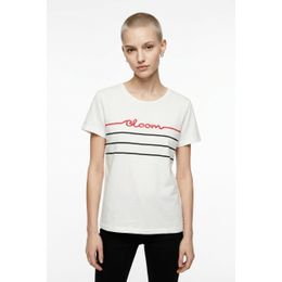 V&eacute;ro Moda Kurzarmshirt VERO MODA "VMLINE SS TOP BOX JRS", Damen, Gr. L, snow wei&szlig; print:bloom, Jersey, Obermaterial: 100% Baumwolle, bedruckt, regular fit normal, Rundhals, Shirts, Baumwolle, regular fit